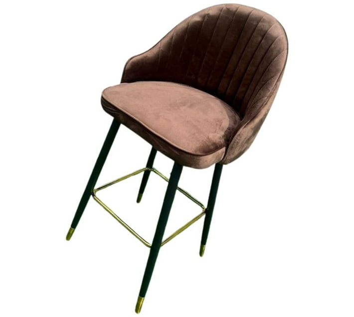 Kitchen World Fabric Bar Chair (Finish Colour - Brown, Pre-assembled ...