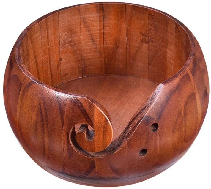 The Good Sport Craft Decorative Wooden Yarn & Wool Bowl (15cm) Craft ...