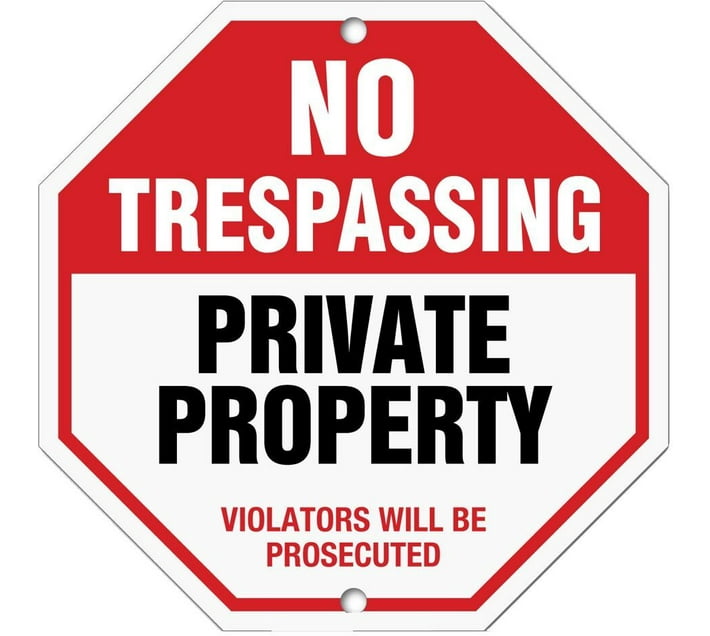 The Good Sport Decor No Trespassers Private Property Security Warning ...