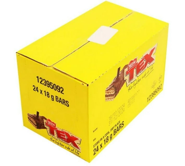 Nestlé Mini Tex Chocolates – 24 Pack Box (24 x 18g) Milk Chocolate Bars ...