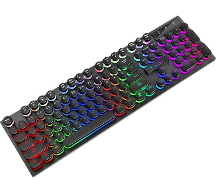 T-Wolf T80 Wired USB Gaming Keyboard (Black) | Makro