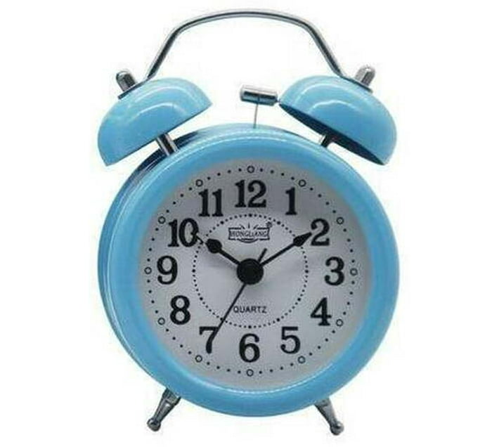 Resin, Glass Analog Table Clock (Blue) | Makro