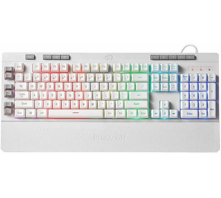 Redragon RD-K512W-RGB-1 Wired USB Gaming Keyboard (White) | Makro