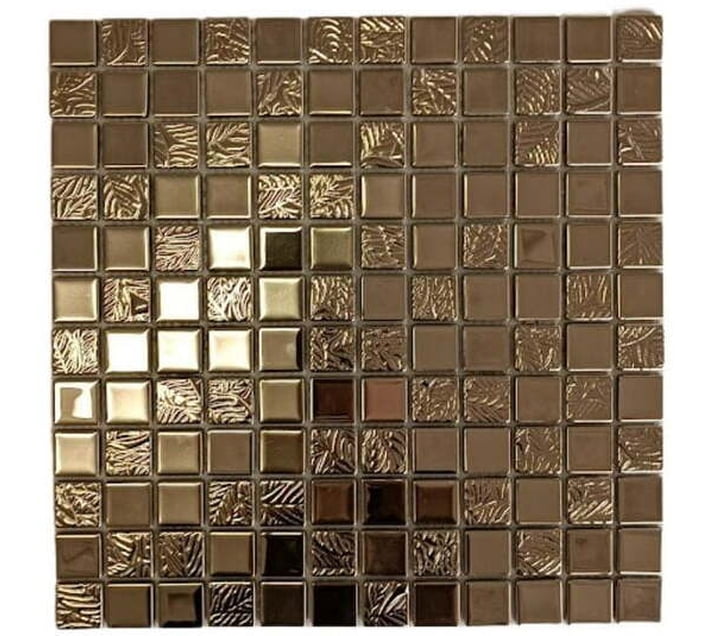 Earthstone Glass Mosaic - King's Gold (per sheet) Glossy Modern ...
