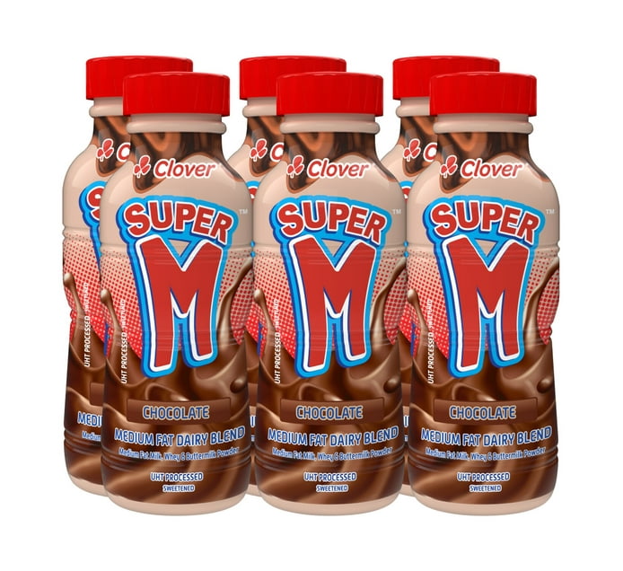 Buy Clover Super M Medium Fat Chocolate Flavoured Milk 6 x 300ml in ...
