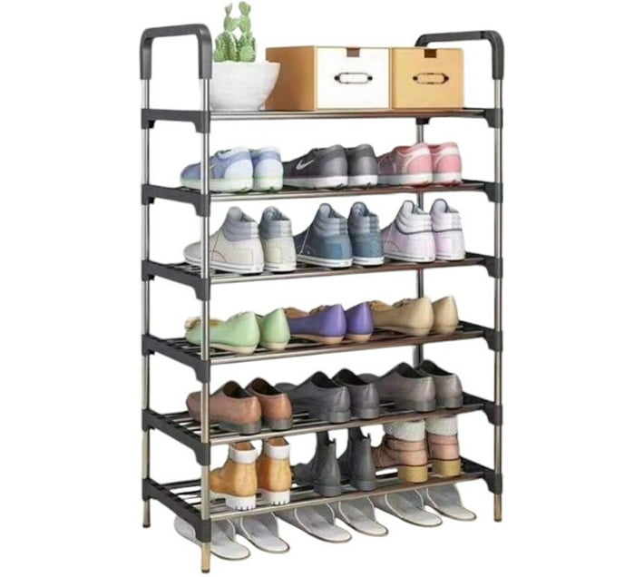 Generic Metal Shoe Rack (Silver, 6 Shelves) | Makro