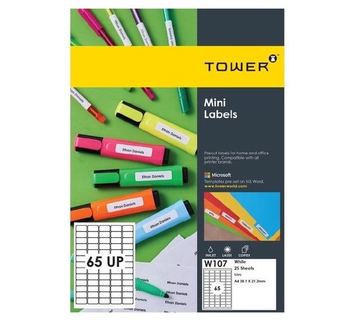 Buy Tower TW107 rubber-based Paper Label (White) in Bulk | Makro Business