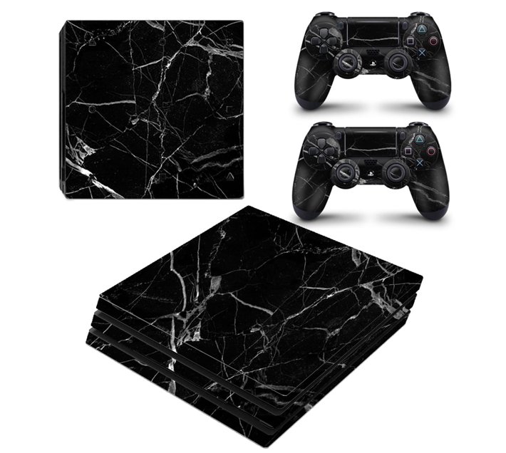 Someone’s in a Makro SkinNit Decal Skin For PS4 Pro: Black Marble Mood