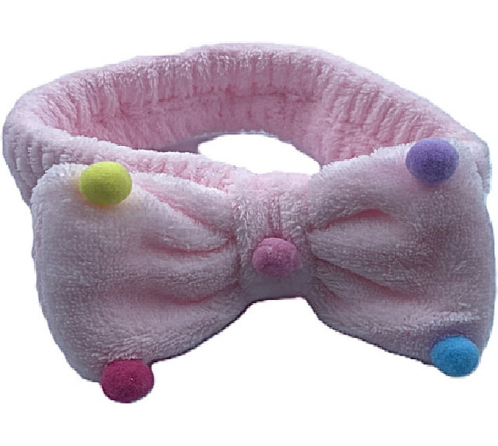 Longfield Trading Pom Pom Bow Headband Pink, White, Gifts Head Band ...