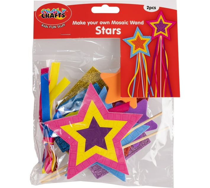 Crazy Crafts Mosaic Wand Star Craft Kits Art and Craft Kit (Multicolor ...