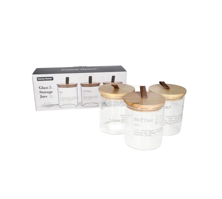 Someone’s in a Makro 3 Pcs Tea/Coffee/Sugar Glass Storage Set-750Ml Mood