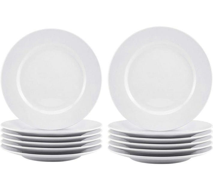 Crockery Centre Porcelain Dinner Plate 26.5cm White Basics -12pc Dinner ...