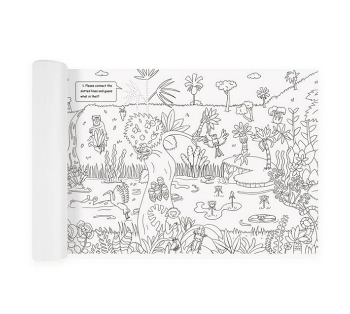 Someone’s in a Makro 10m Giant Coloring Painting Scroll: Jungle Mood