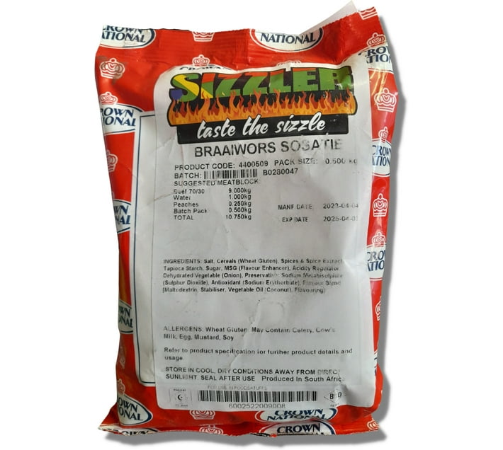 Crown National Sosatie Braaiwors Spice (500 g) | Makro
