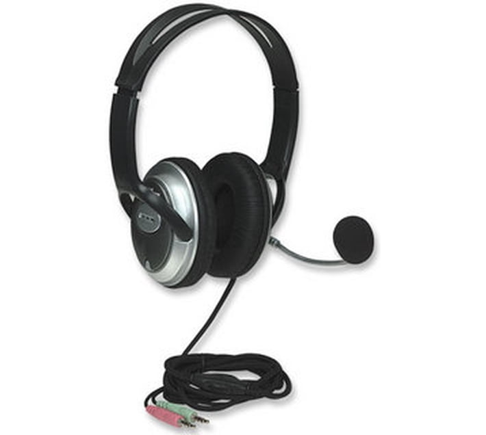 Manhattan 175555 Classic Stereo Headset Mic Vol Control Wired Headset ...