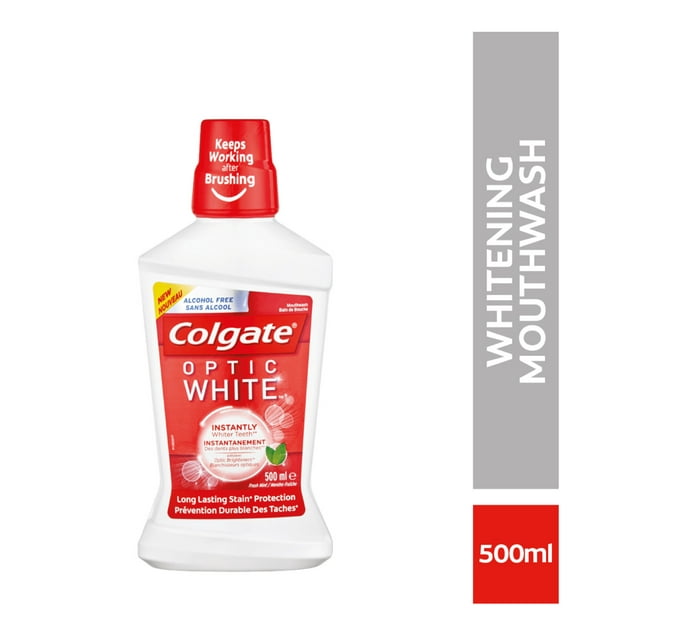 Buy Colgate Optic White Whitening Mouthwash Fresh Mint 500ml in Bulk ...
