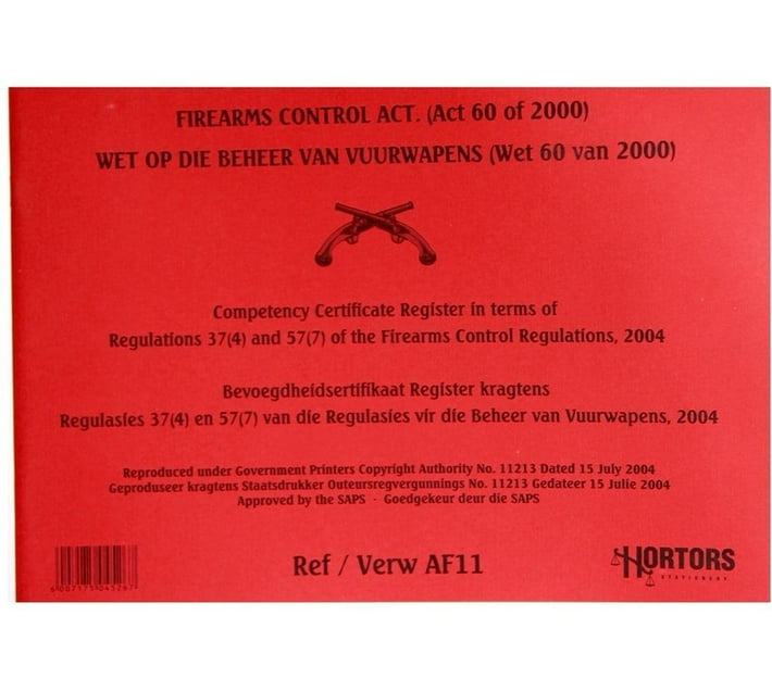 Hortors HOR643512AF11 Firearm Competency Register A4 | Makro