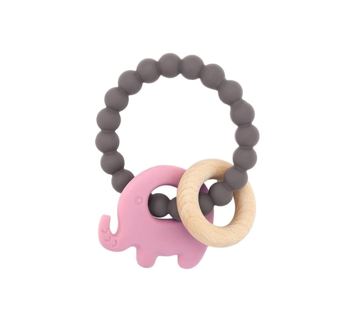 Someone’s in a Makro Silicone and Wood Elephant Baby Teething Ring ...