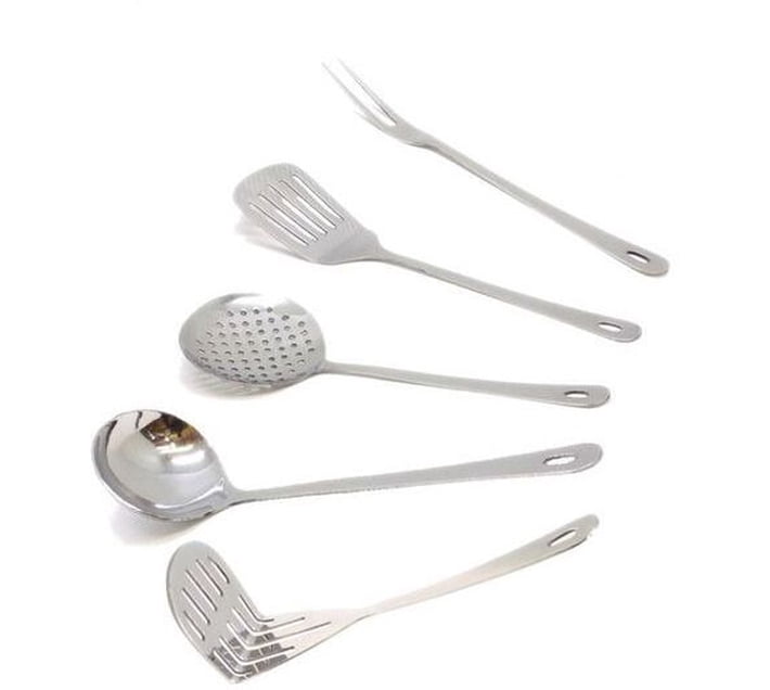 Buy HomewareOnline 5pcs Large Cooking And Serving Spoon Set Steel ...