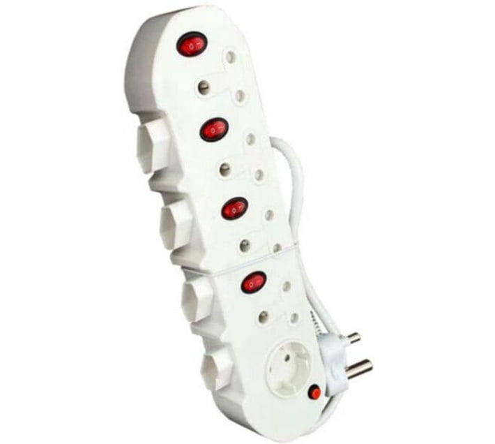 Generic 9 Way Multi Plug Power Adaptor, Schucko & Euro with Switches 15 ...