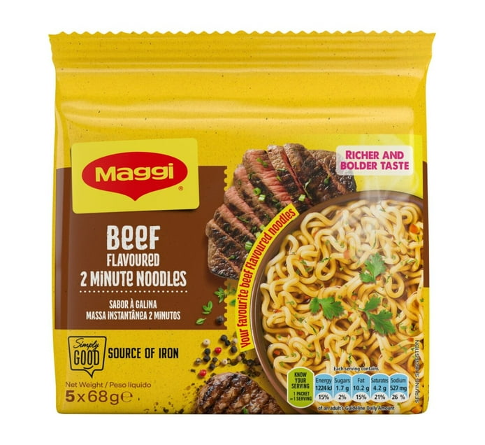 Buy Maggi Beef 2 Minute Instant Noodles 5 x 68g in Bulk | Makro Business