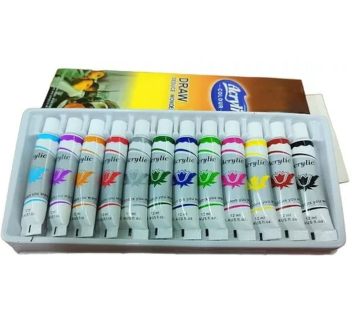 Generic 221034 19A-12-1 Acrylic Color Paints with 12 Quality Colors ...