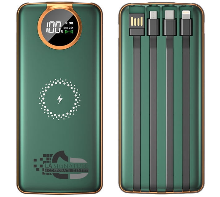 LAS 10000 mAh Wired & Wireless Power Bank (Green, Lithium, Fast ...