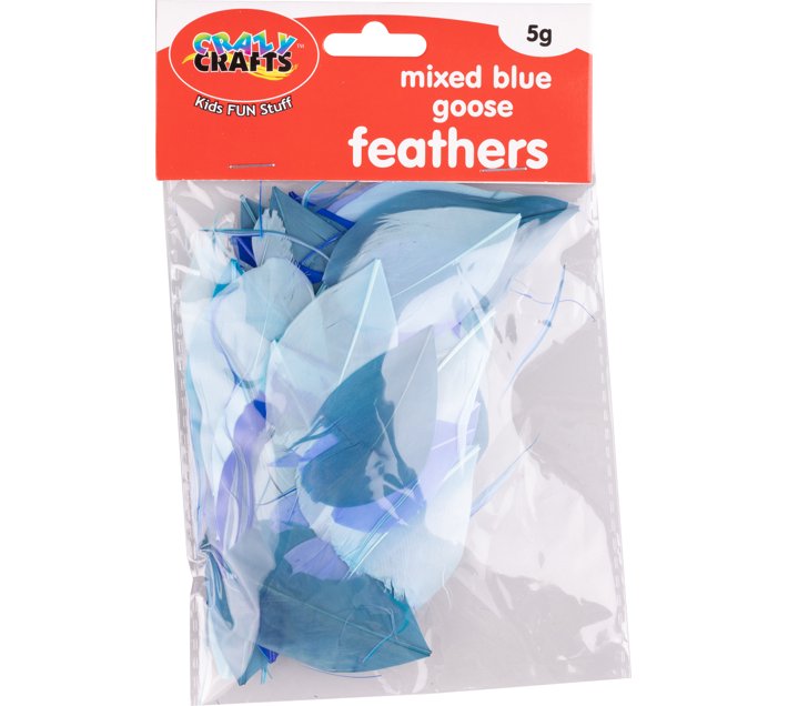 Crazy Crafts Mixed Goose Feathers Mixed Blues Craft Kits Art and Craft ...