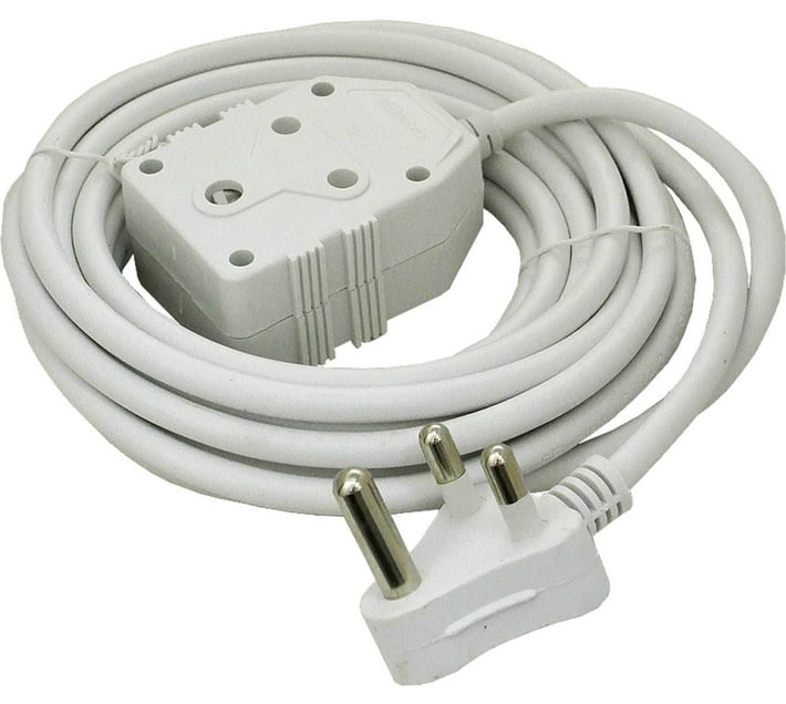 Alphacell Extension cord 16amp 5metre white1.5mm Power Plug (White) | Makro
