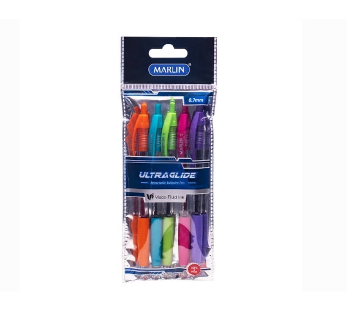 Buy Marlin Ballpoint Ultraglide Ball Pen (Pack of 5, Assorted Colours ...