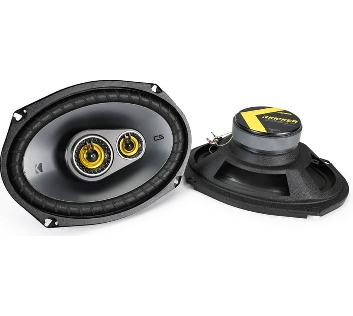 Kicker 46CSC6934 CS Series 6x9 inch 3-Way Coaxial Rear Deck Mounted Oval Car Speaker (450 W) | Makro
