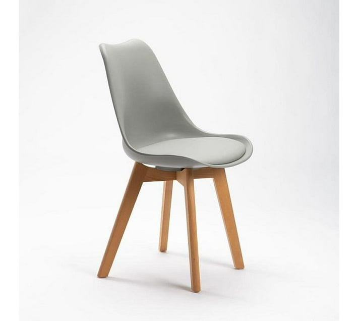 SMTE Plastic Dining Chair (Set of 1, Finish Colour - Grey) | Makro