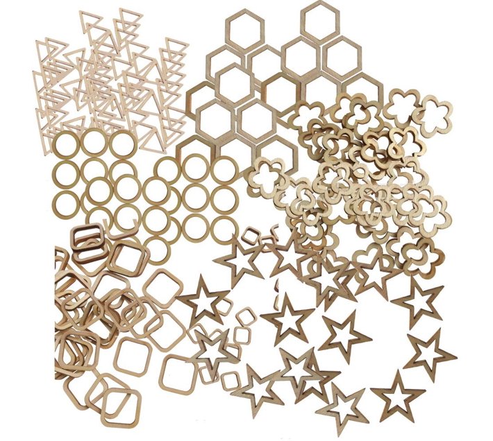 The Good Sport Craft Laser Cut Wood Embellishments Shapes 600pc - 1 cm ...