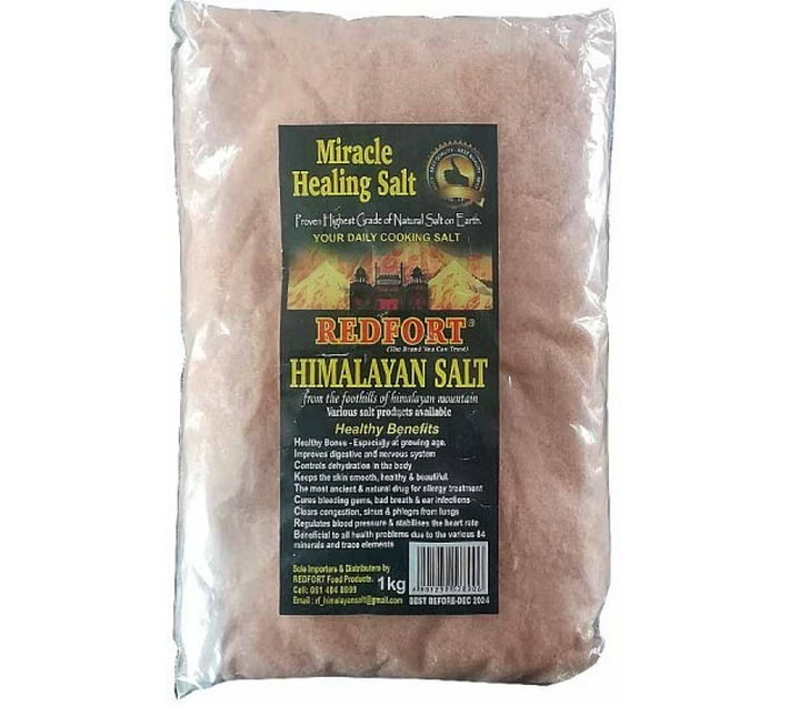 Redfort Pack of 4 X Himalayan fine healing pink salt 1kg Himalayan Pink ...