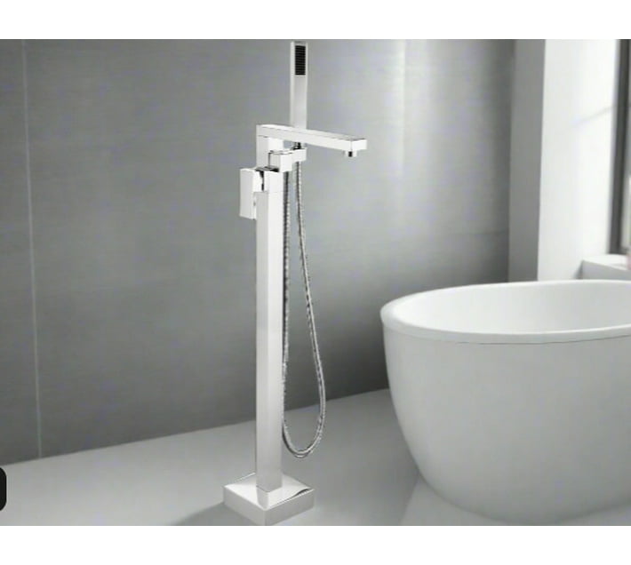 Designer Concepts Freestanding Bath Mixer Square Brass -Chrome Faucet ...