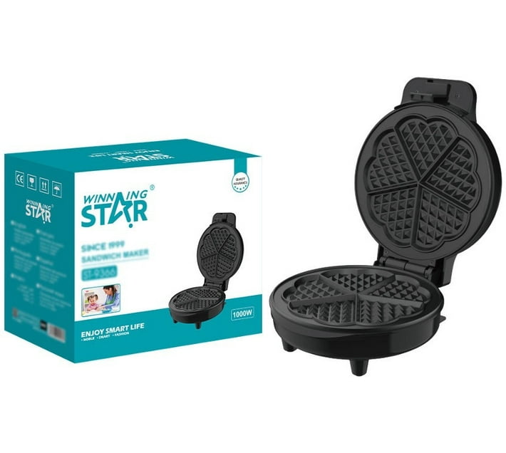 Winning Star ST-9366 Mini Heart Shape Non-Stick Waffle Machine Waffle ...