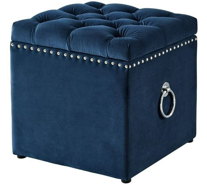 STORAGE OTTOMAN 005 Fabric Standard Ottoman (Finish Colour - BLUE, DIY ...