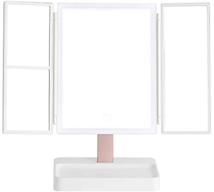 Vitaease Tri-Fold LED Lighted Makeup Mirror for Travel & Home Use ...