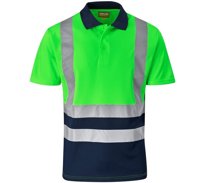 Surveyor Two-Tone Hi-Viz Reflective Golf Shirt-yellow Safety Jacket ...
