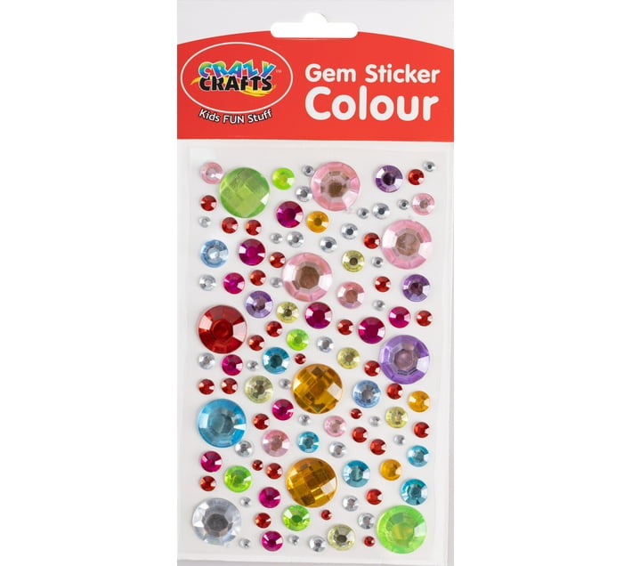 Crazy Crafts Gem Sticker Coloured Round Stickers & Scrapbooks Kit Art ...