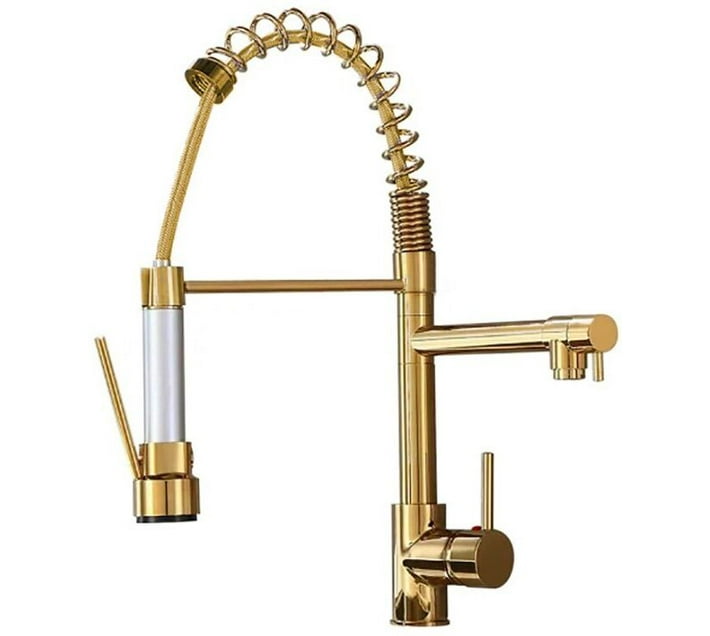 LMA Dual-Tap Spring Neck Pullout Squeeze Trigger Kitchen Mixer Faucet ...