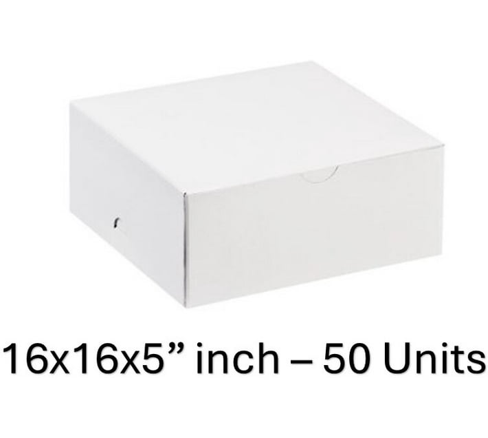 Box Mania Cake Box Craft Paper Packaging Box (Pack of 50 White, Brown ...