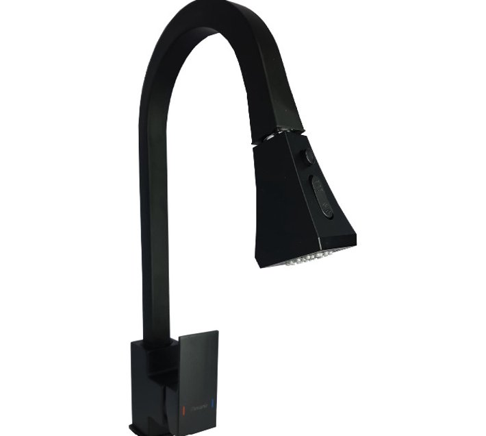 Designer Concepts Devario Méline Kitchen Tap With Pull Out Top -Black ...
