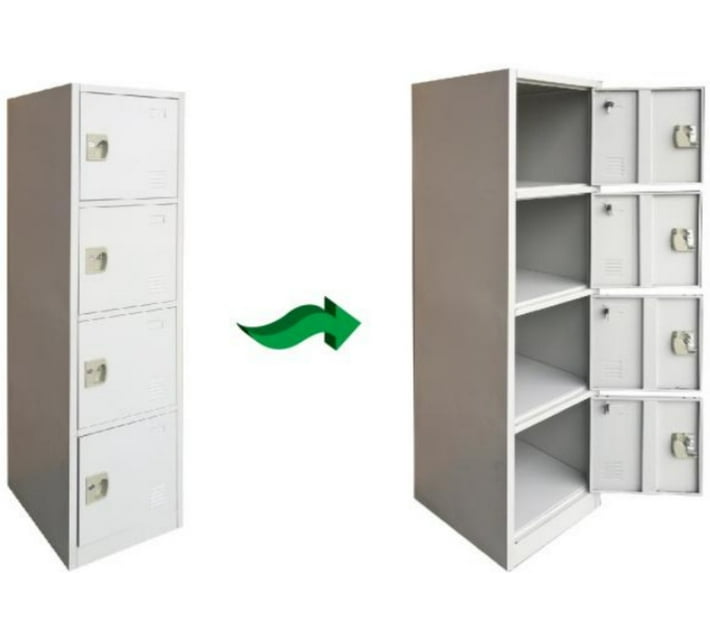 Buy Amika Aurora Steel Cabinet WG-4 Metal Free Standing Locker (Finish ...