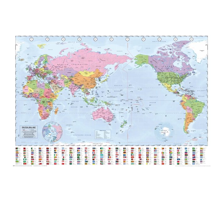 Someone’s in a Makro World Map with Flags 61 x 91.5cm Maxi Poster Mood