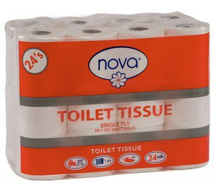 Buy Nova 1 Ply Toilet Paper Roll (Pack of 1 x 48 Rolls) in Bulk | Makro ...