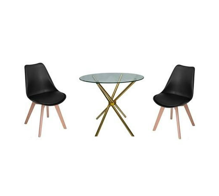 Someones In A Makro Smte 3 Piece Table And Wooden Leg Chairs Black