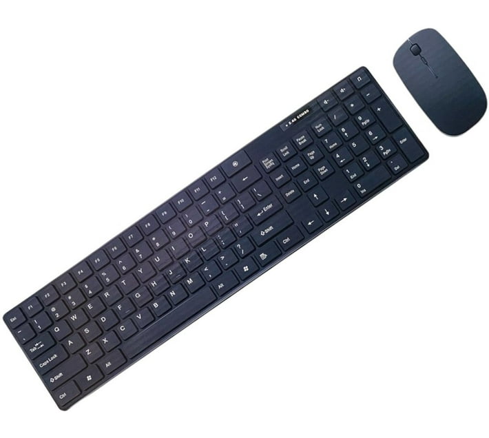 CTDW 2.4G Wireless Keyboard and Mouse Wireless Desktop Keyboard (Black ...