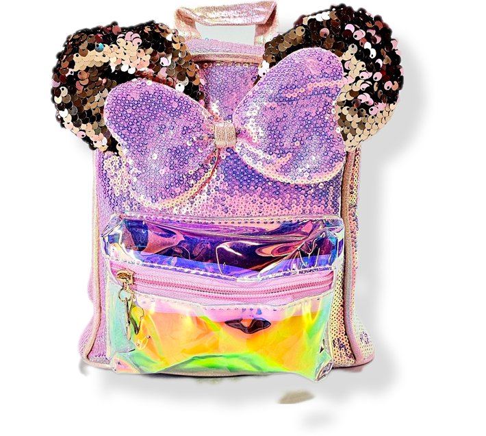 Generic Girls Sequin Backpack Multipurpose Bag (Pink, Gold, 9 inch) | Makro
