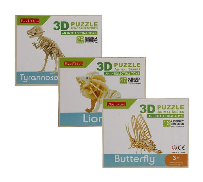 Someone’s in a Makro Puzzle Wood DIY 3D Dino/Animals (3 Pack) Mood